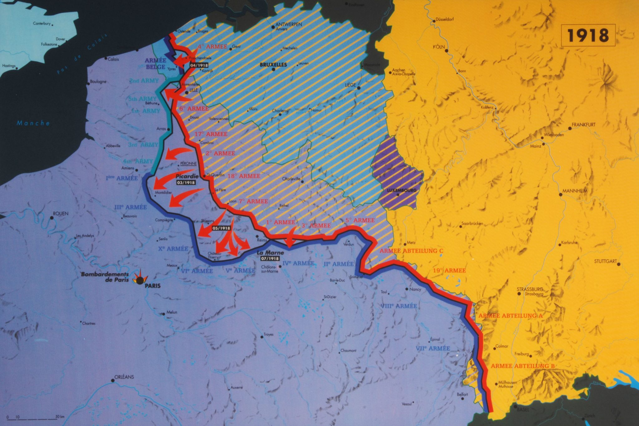 Cartographie des lignes de front - Historial de la Grande Guerre